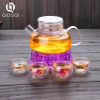 China Creative gifts heat resistant transparent glass tea sets handmade 600ml for sale