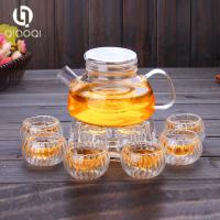 China Creative gifts heat resistant transparent glass tea sets handmade 600ml for sale