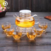 China Creative gifts heat resistant transparent glass tea sets handmade 600ml for sale