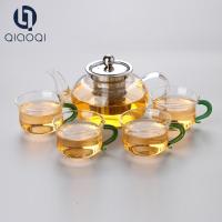 China Borosilicate Glass 2017 Beautiful glass tea pot set 600ml for sale