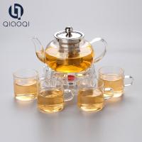 China Borosilicate Glass 2017 Beautiful glass tea pot set 600ml for sale