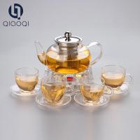 China Borosilicate Glass 2017 Beautiful glass tea pot set 600ml for sale