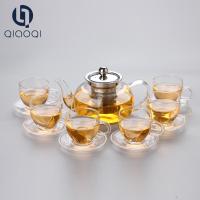 China Borosilicate Glass 2017 Beautiful glass tea pot set 600ml for sale
