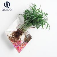 China Wholesale Home and Office Decoration on the Wall Hanging Clear Glass Vase for sale