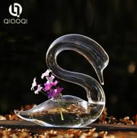 China Wholesale Fashion Design for Table Decoration flower shape clear crystal glass vase for sale