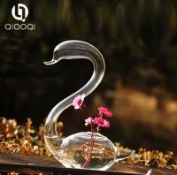 China Wholesale Fashion Design for Table Decoration flower shape clear crystal glass vase for sale
