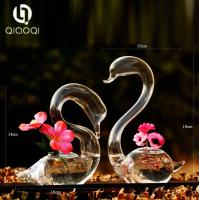China Wholesale Fashion Design for Table Decoration flower shape clear crystal glass vase for sale
