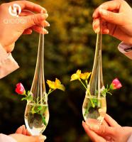 China Teardrop crystal glass flower vase glass terrarium Hydroponics hanging Vase for sale