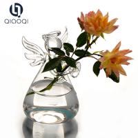 China Transparent OEM Logo Printing different glass vase for flowers for sale