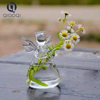 China Transparent OEM Logo Printing different glass vase for flowers for sale