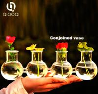 China Creative conjoined glass vase for sale