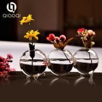 China China Good Supplier Logo Printed small colored flower shape glass vase for sale