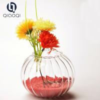 China Creative with the stripe mesa transparent glass vase Hand blown for sale