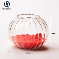 China Creative with the stripe mesa transparent glass vase Hand blown for sale