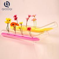 China Creative tube shape mesa crystal glass vase Home decoration for sale
