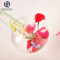 China Creative European round hanging transparent glass vase direct factory price for sale