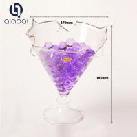 China High Quality Wholesale cup shape cheap glass vase custom LOGO for sale