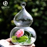 China Creative gourd shape Transparent glass vase China manufacturer for sale