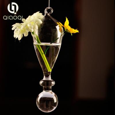 China Creative hang special shape garden decoration glass vase handmade for sale