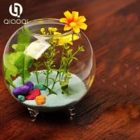 China High quality transparent three feet glass vase aquarium landscape for sale