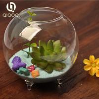 China High quality transparent three feet glass vase aquarium landscape for sale