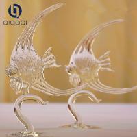 China European creative transparent glass fish shape furnishing articles wedding gift for sale