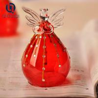 China delicate design beautiful crystal glass red color blessing angel for sale