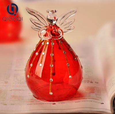 China delicate design beautiful crystal glass red color blessing angel for sale