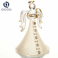 China hot sale nice looking glass angels with rhinestone for home decoration for sale