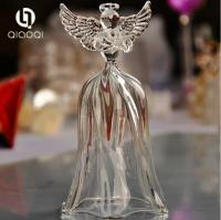 China wholesale desk decoration trasparent glass praying angel for sale
