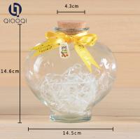 China large heart shaped glass wished bottle wholesale for sale