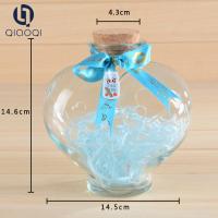 China large heart shaped glass wished bottle wholesale for sale