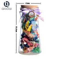 China 1200ml skirt shape glass wishes bottle for lucky stars for sale