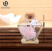 China Heart shape Clear glass wishing bottle with cork lids manufacturer for sale