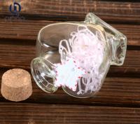 China Heart shape Clear glass wishing bottle with cork lids manufacturer for sale