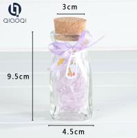 China Creative gifts bottles mini Wishing drift vase square glass Bottle with cork for sale