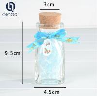 China Creative gifts bottles mini Wishing drift vase square glass Bottle with cork for sale