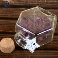 China 250ml Hexagon Empty Glass Bottles with Cork for Wedding Invites for sale
