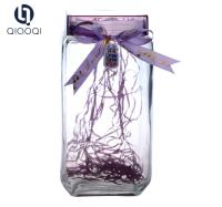 China Factory direct sale 1700ml square glass drift bottle with lid for gift for sale