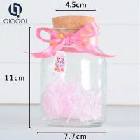 China 300ml Round glass bottle with cork creative love gift for sale