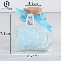 China Clear semicircle Glass Wishing Bottle With Cork lids for sale