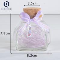 China Clear semicircle Glass Wishing Bottle With Cork lids for sale