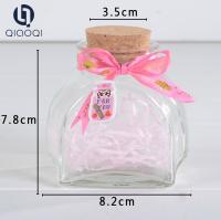China Clear semicircle Glass Wishing Bottle With Cork lids for sale