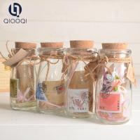 China Nice decorate drift bottles clear soft cork glass bottles for sale