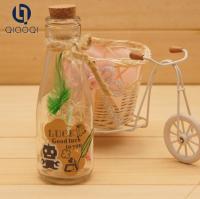 China clear LUCKY bottles wishing glass botttle with cork for sale