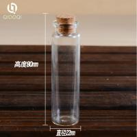 China Clear glass tube bottle with cork top for sale