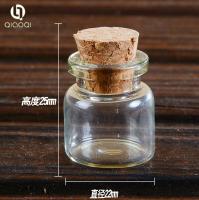 China Clear glass tube bottle with cork top for sale