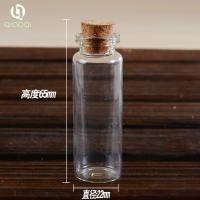 China Clear glass tube bottle with cork top for sale