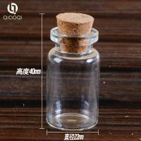 China Clear glass tube bottle with cork top for sale