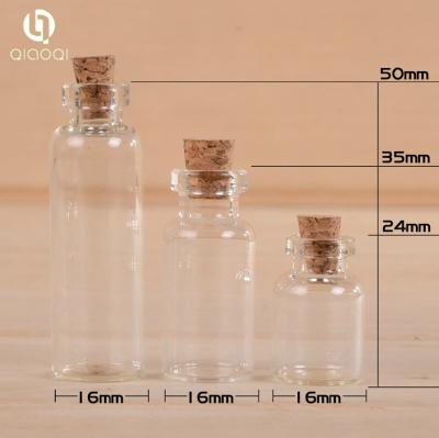 China tube glass with cork wishes bottle for sale